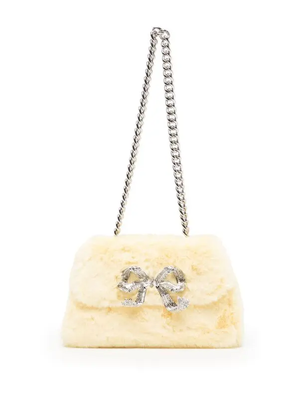 SELF-PORTRAIT Fluffy Bow Shoulder Bag