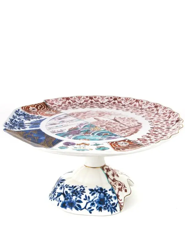SELETTI Hybrid Moriana Porcelain Cake Stand - White