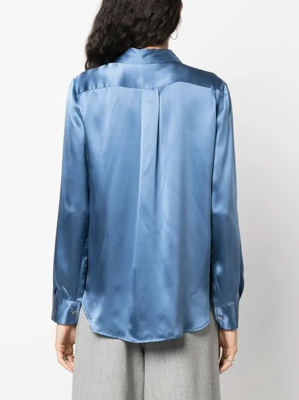 P.a.r.o.s.h Pointed-collar Long-sleeve Silk Shirt