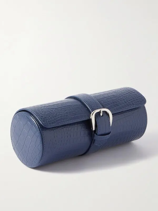 RAPPORT LONDON Croc-effect Leather Watch Roll