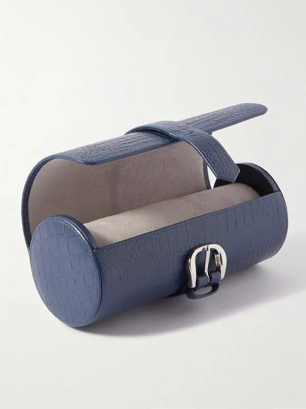 RAPPORT LONDON Croc-effect Leather Watch Roll