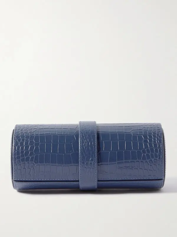 RAPPORT LONDON Croc-effect Leather Watch Roll