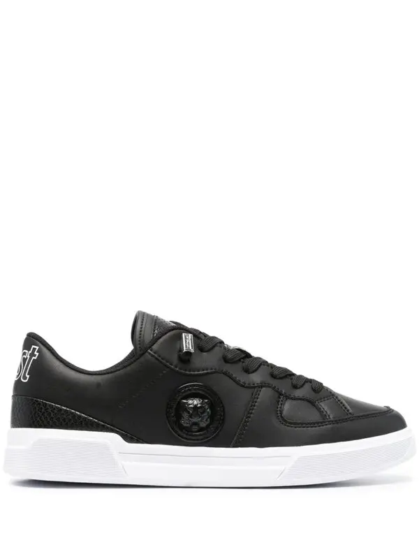 Just Cavalli Logo Patch Leather Sneakers