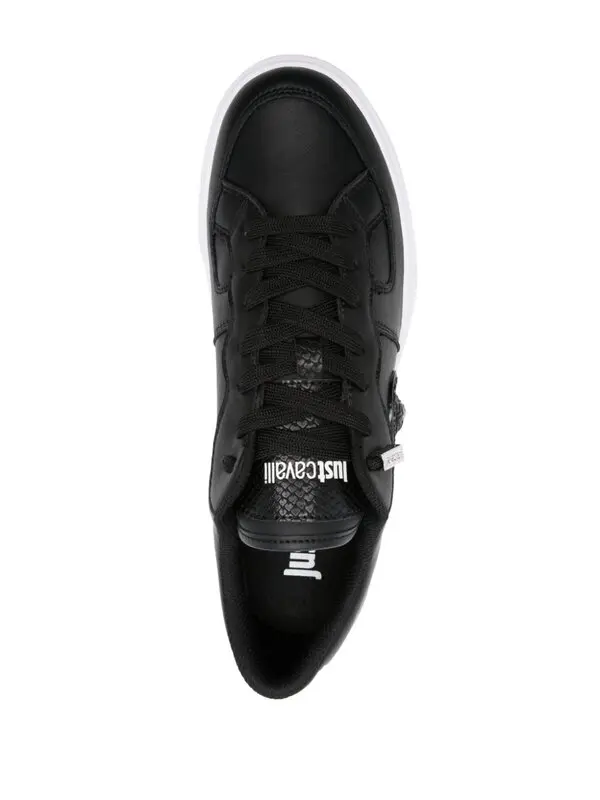 Just Cavalli Logo Patch Leather Sneakers