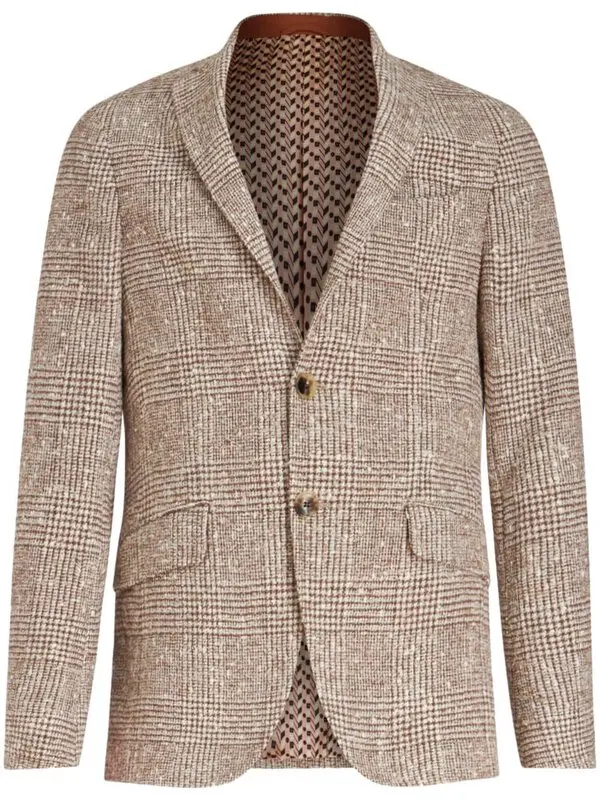 Etro Plaid-check Pattern Blazer - Neutrals