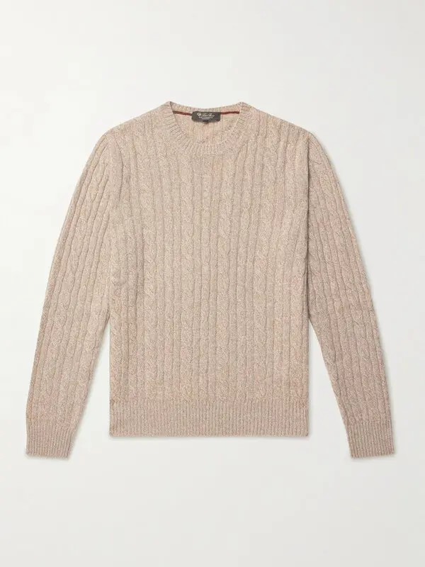 Loro Piana Slim-fit Cable-knit Cashmere Sweater