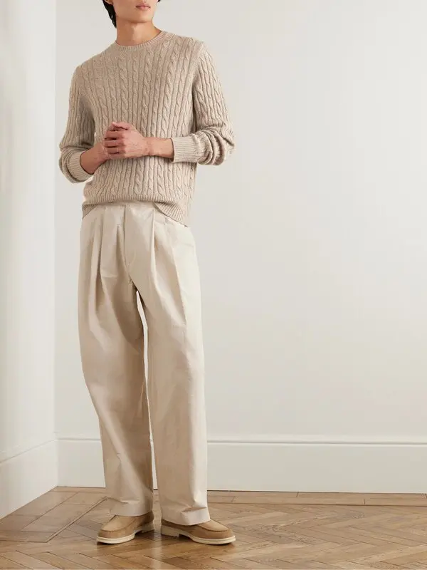 Loro Piana Slim-fit Cable-knit Cashmere Sweater