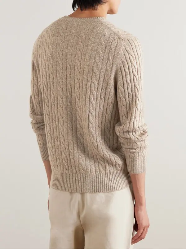 Loro Piana Slim-fit Cable-knit Cashmere Sweater