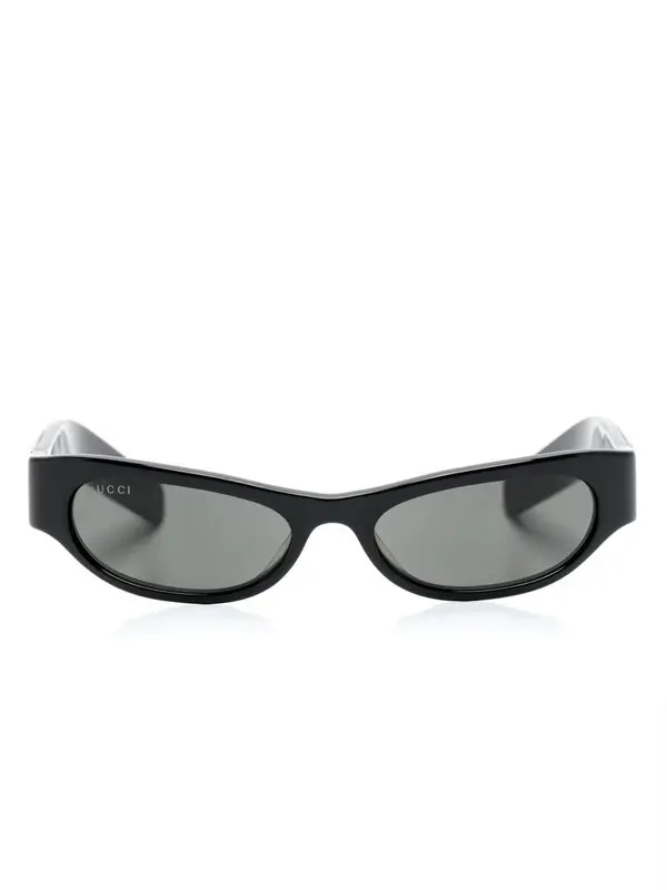 Gucci Logo-plaque Cat-eye Sunglasses - Black