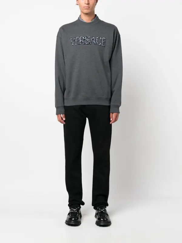 Versace Logo-patch Cotton Sweatshirt