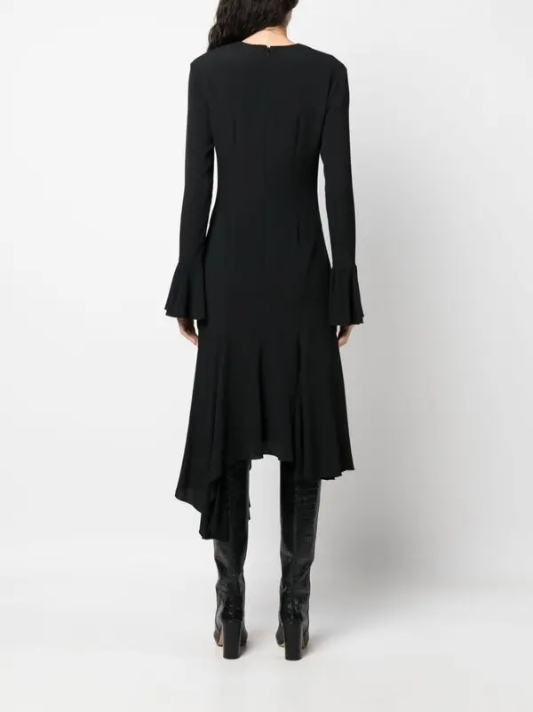 asymmetric eyelet dress Blumarine eyelet-detail Size:5XL / US 20 Black asymmetric one silky dress longsleeve backless dress Long