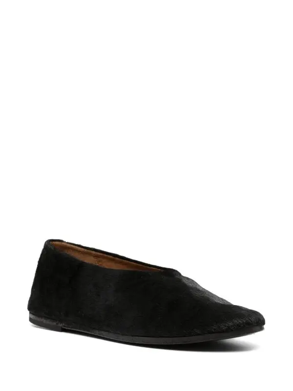Marsèll Coltellaccio Leather Ballet Flats - Black