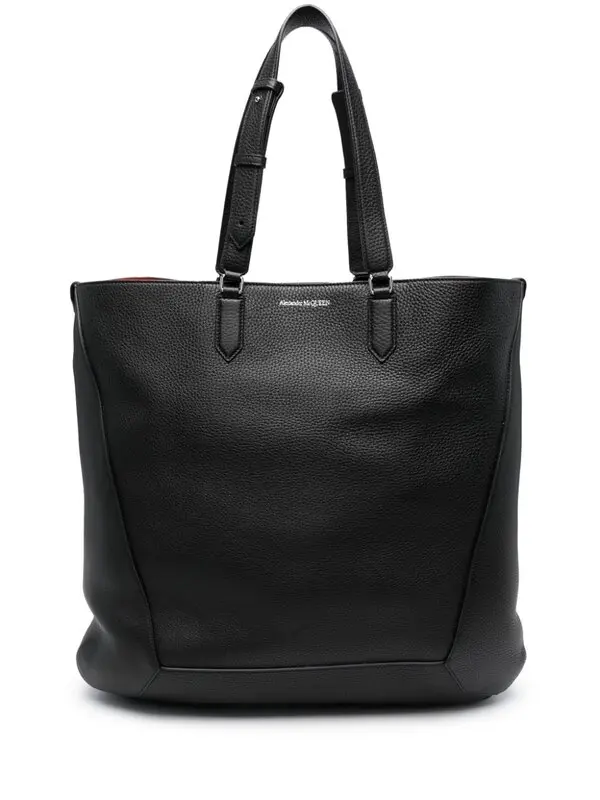 Alexander McQueen The Edge Leather Tote Bag - Black