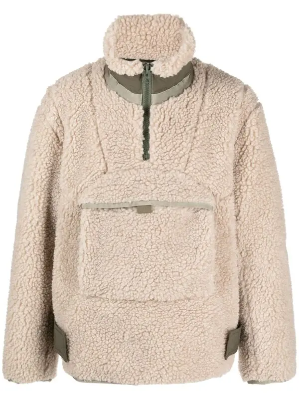 Sacai Faux Shearling Zip Pocket Sweatshirt