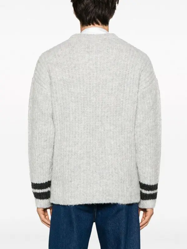ERL Embroidered V-neck Jumper - Grey