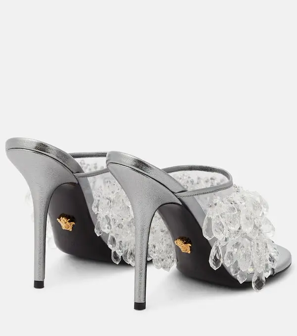 Versace Embellished Pvc Mules