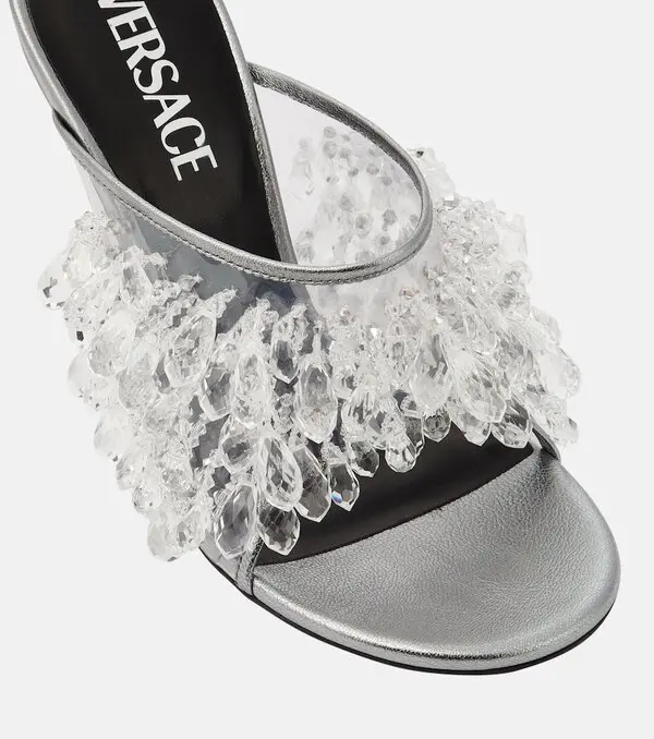 Versace Embellished Pvc Mules