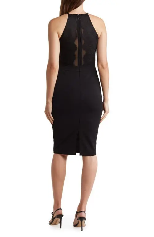 Bebe Peekaboo Lace Sheath Dress - Black | Editorialist