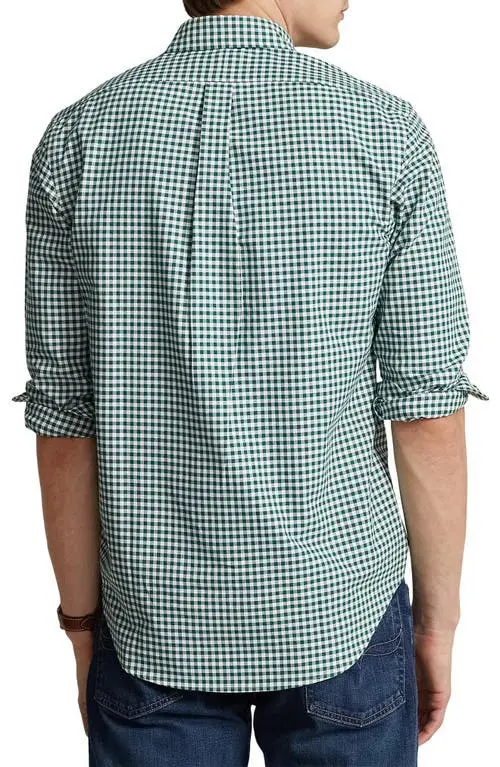 Polo Ralph Lauren Gingham Button-down Oxford Shirt - 4338f Pine/white