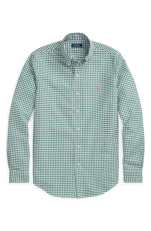 Polo Ralph Lauren Gingham Button-down Oxford Shirt - 4338f Pine/white