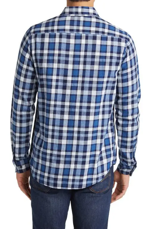 SCHOTT Plaid Slub Cotton Button-up Shirt