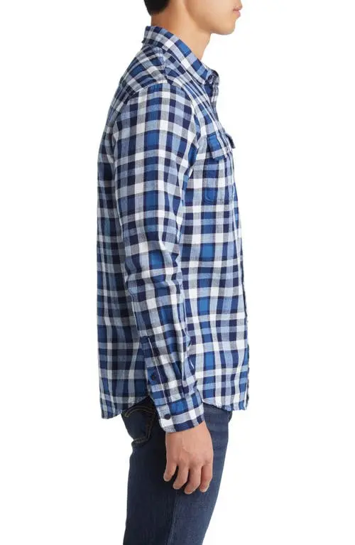 SCHOTT Plaid Slub Cotton Button-up Shirt