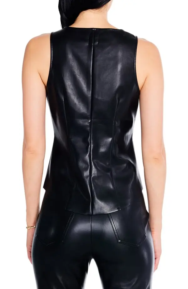 NIC+ZOE Twist Front Faux Leather Tank