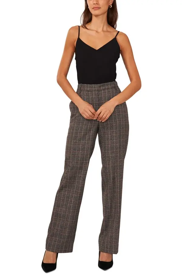 Halogen Plaid High Waist Trousers