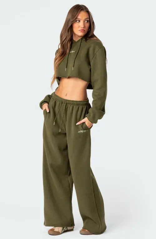 EDIKTED Breanna Cotton Blend Crop Hoodie