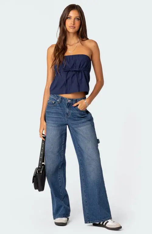 EDIKTED Reva Strapless Top - Navy