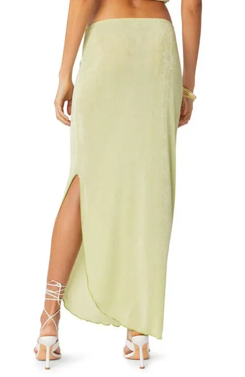 EDIKTED Milan Slit Hem Maxi Skirt - Green