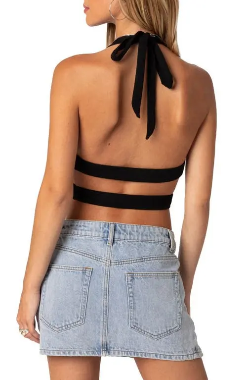 EDIKTED Cady Cutout Crop Halter Top