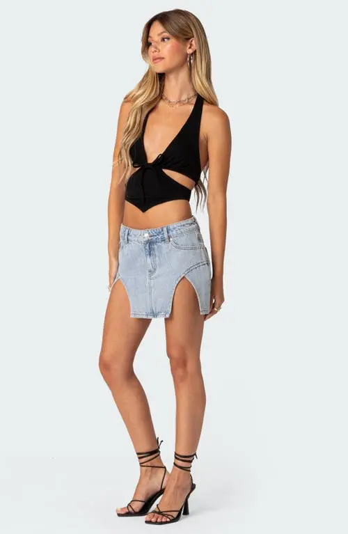 EDIKTED Cady Cutout Crop Halter Top