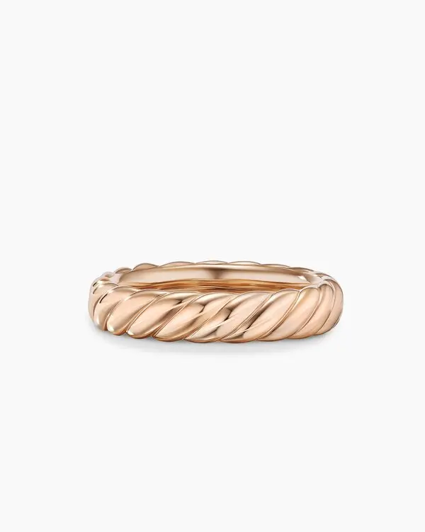 David Yurman Sculpted Cable Band Ring - 18k Rose Gold