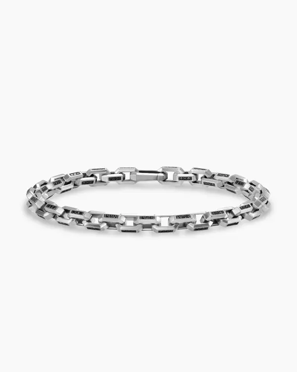 David Yurman Sterling Silver Streamline Link Bracelet - Black Diamond