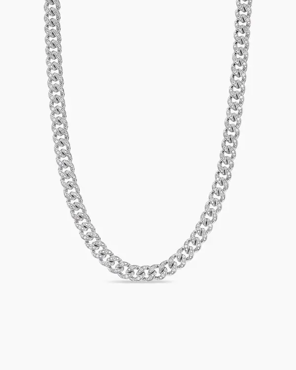 David Yurman Curb Chain Necklace With Diamonds - Diamond