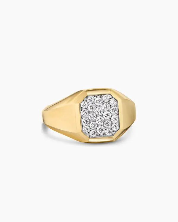 David Yurman Streamline® 18k Yellow Gold Signet Ring - Diamond