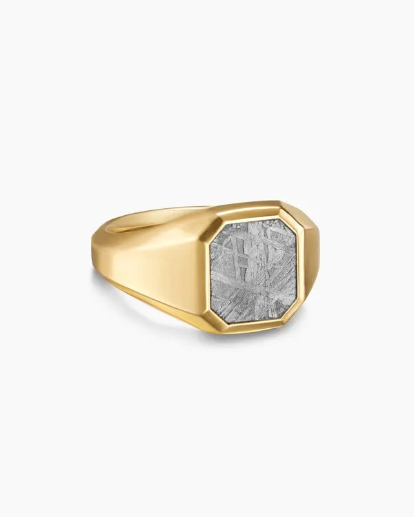 David Yurman Streamline® 18k Yellow Gold Signet Ring - Meteorite