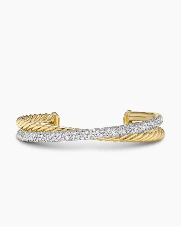 David Yurman Dy Crossover Pavé Cuff Bracelet - Diamond
