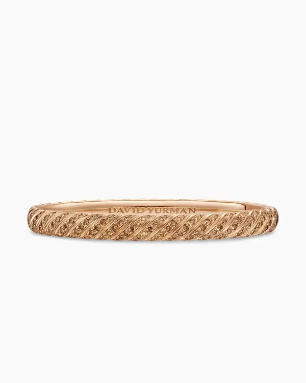 David Yurman Sculpted Cable Bangle With Diamonds - Cognac Diamond