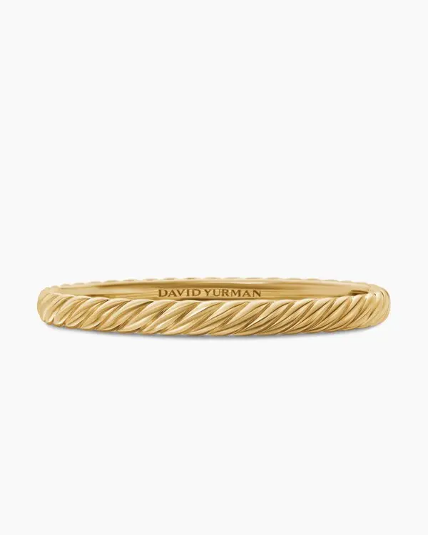David Yurman Sculpted Cable Bangle Bracelet - All 18k Yellow Gold