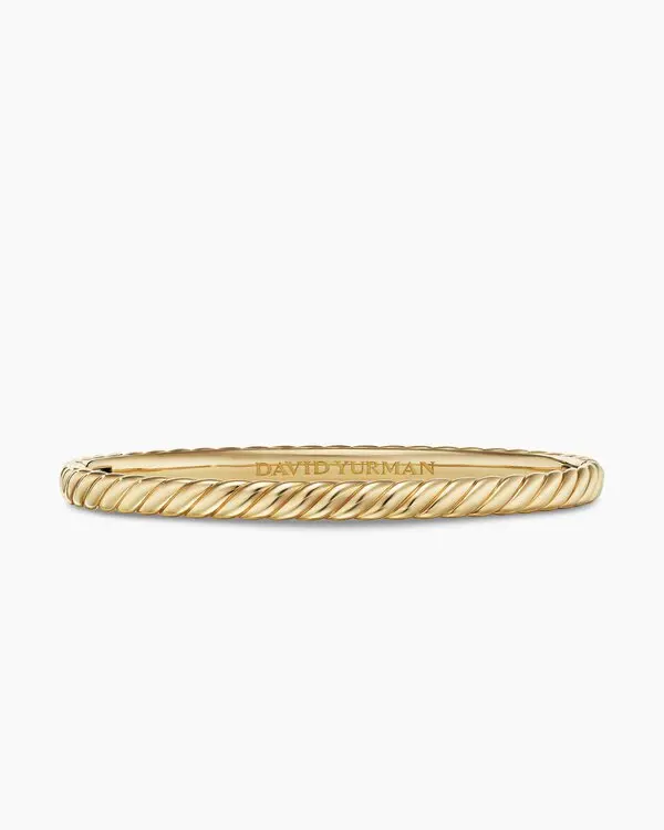 David Yurman Sculpted Cable Bangle Bracelet - All 18k Yellow Gold