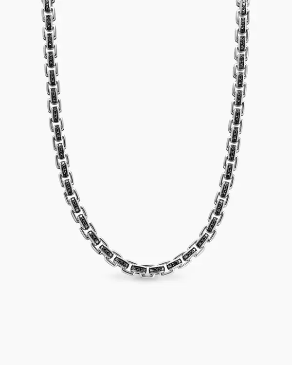 David Yurman Box Chain Necklace - Black Diamond