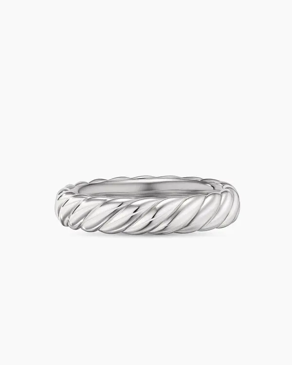 David Yurman Sculpted Cable Band Ring - 18k White Gold