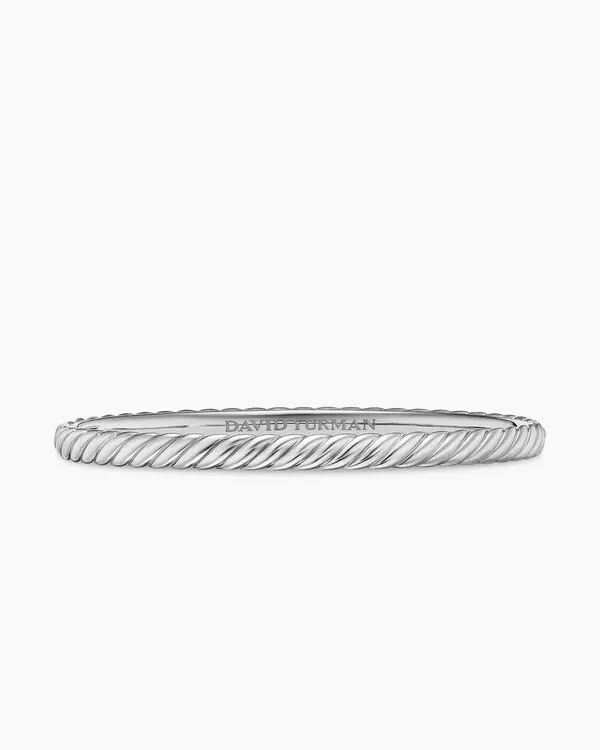David Yurman Sculpted Cable Bangle Bracelet - 18k White Gold