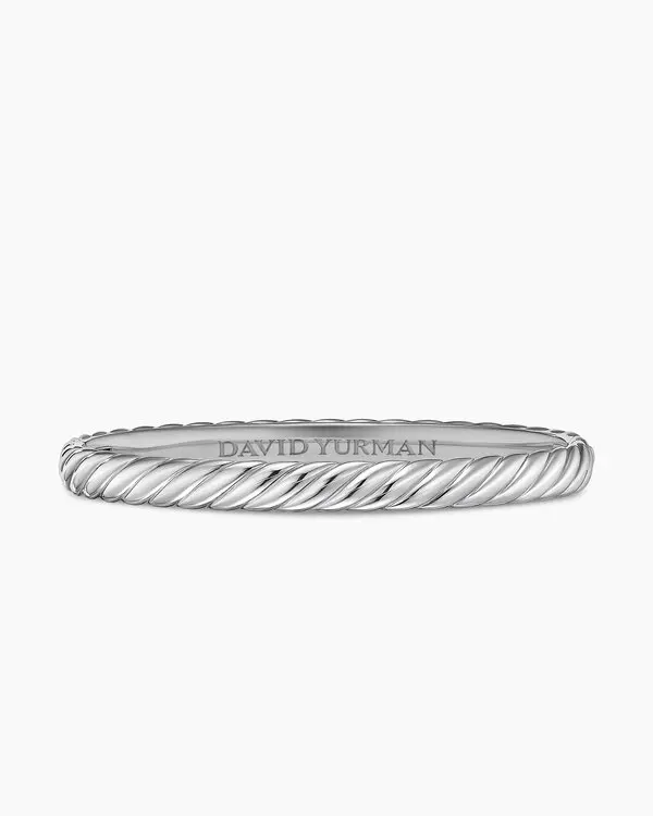 David Yurman Sculpted Cable Bangle Bracelet - 18k White Gold