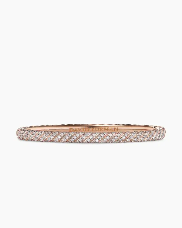David Yurman Sculpted Cable Bangle With Diamonds - Diamond