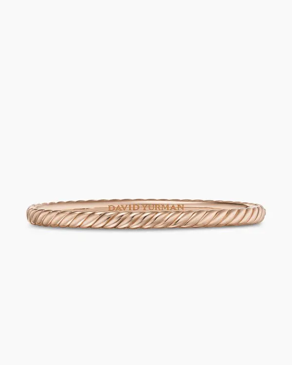 David Yurman Sculpted Cable Bangle Bracelet - 18k Rose Gold