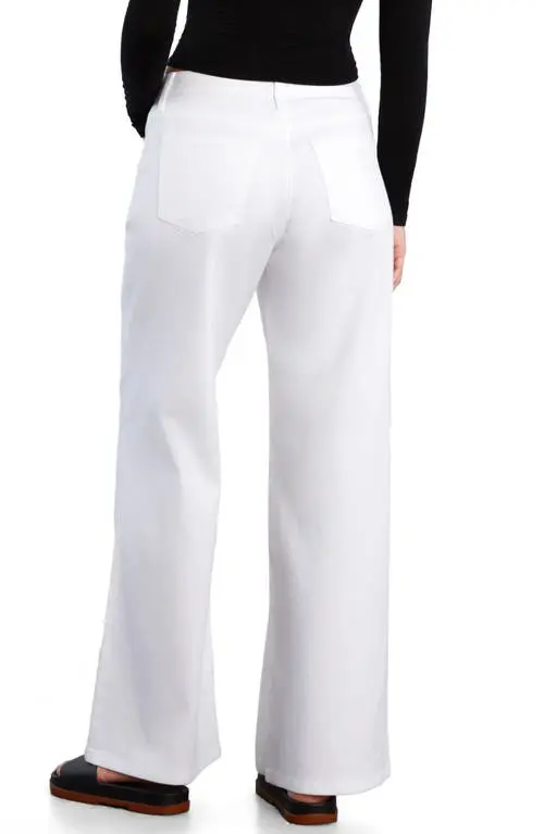HINT OF BLU Myra Mid Rise Wide Leg Jeans - White
