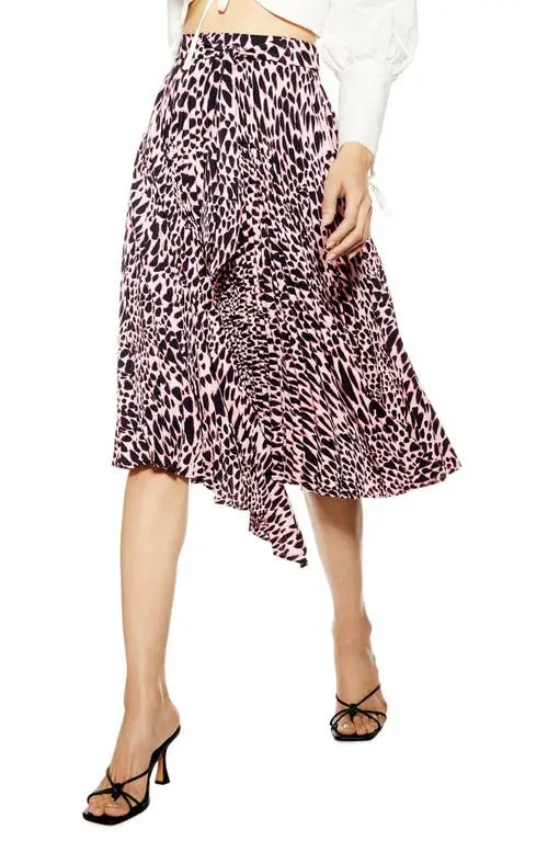 Topshop Pleated Midi Skirt